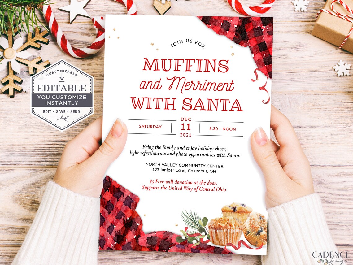 Breakfast With Santa Invitation Community Holiday Party - Etsy