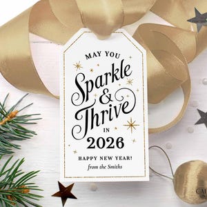 Happy New Year Gift Tag, Printable New Years Tag, New Years Eve ...
