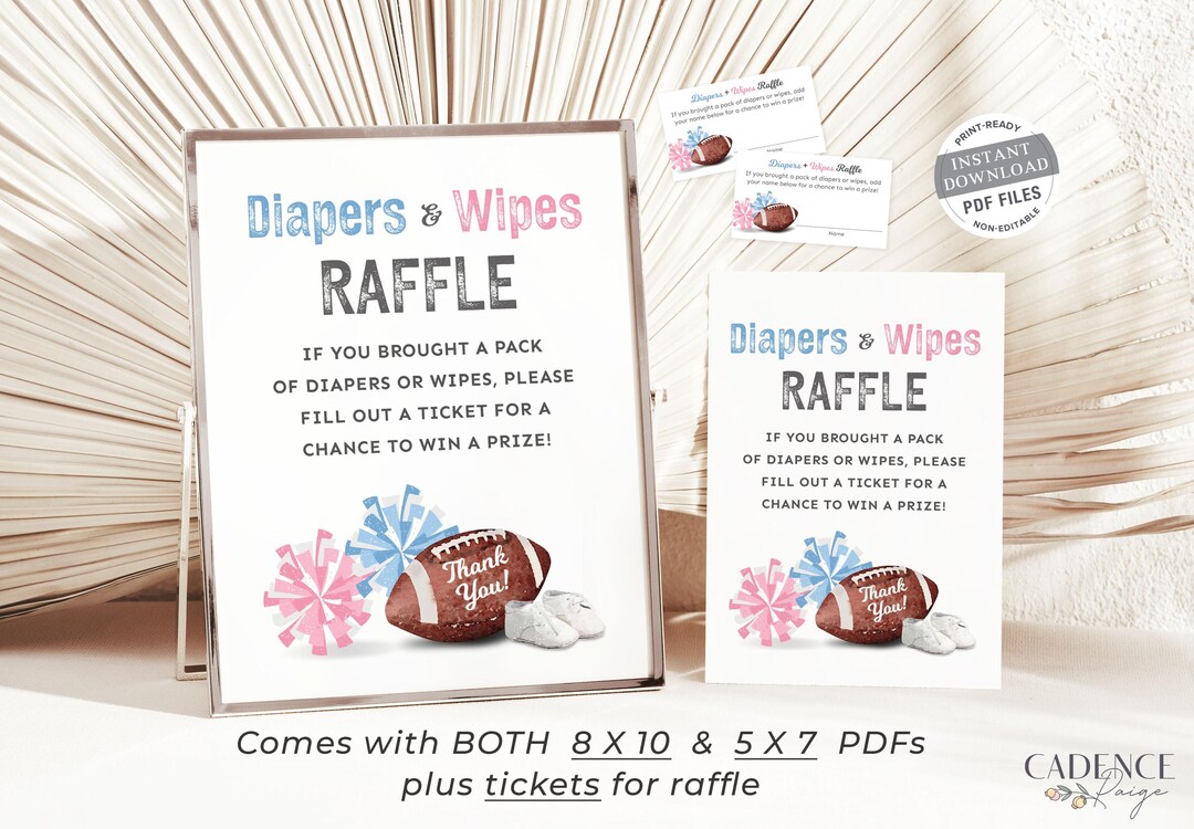 Printable Diaper Raffle Sign, Diaper Raffle Tickets and Sign ...
