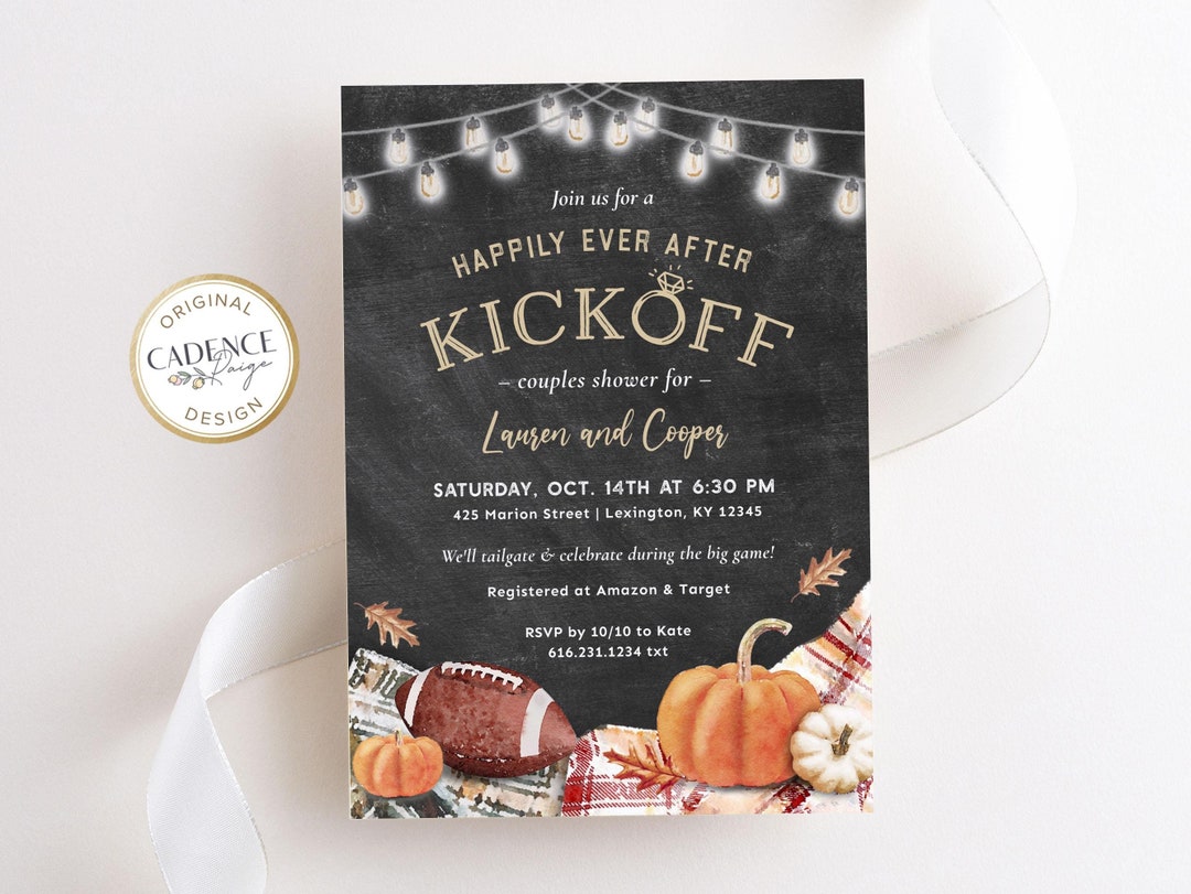 Fall Couples Shower Invitation Tailgate Invitation Football Themed ...