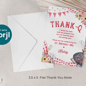 Birthday BBQ Thank You Cards, 1st Birthday BBQ Thank You Notes ...