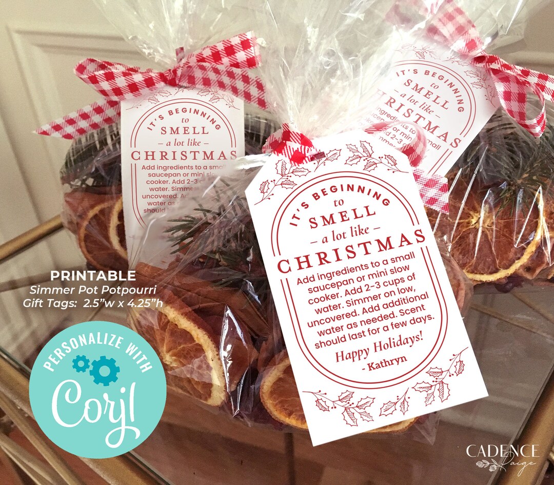 Stovetop Potpourri Gift Tag, Christmas Potpourri Tag, Holiday Scents ...