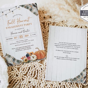 Fall Engagement Party Invitation Fall Harvest Couple's | Etsy