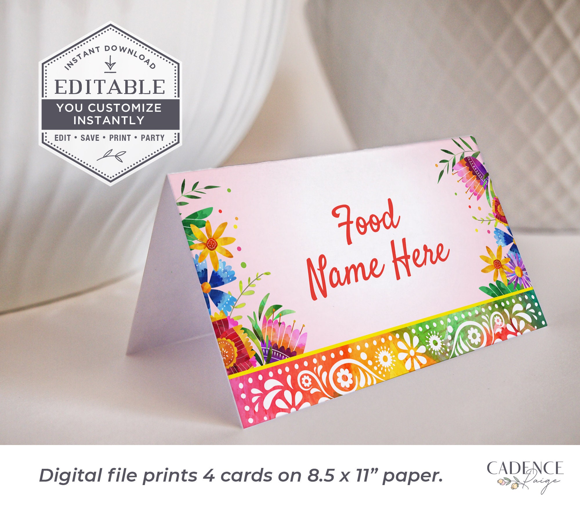 Fiesta Food Signs First Birthday Fiesta Decor Printable Taco | Etsy