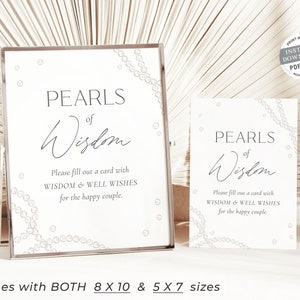 Pearls and Prosecco Advice Cards and Signs, Pearls of Wisdom and Wishes ...