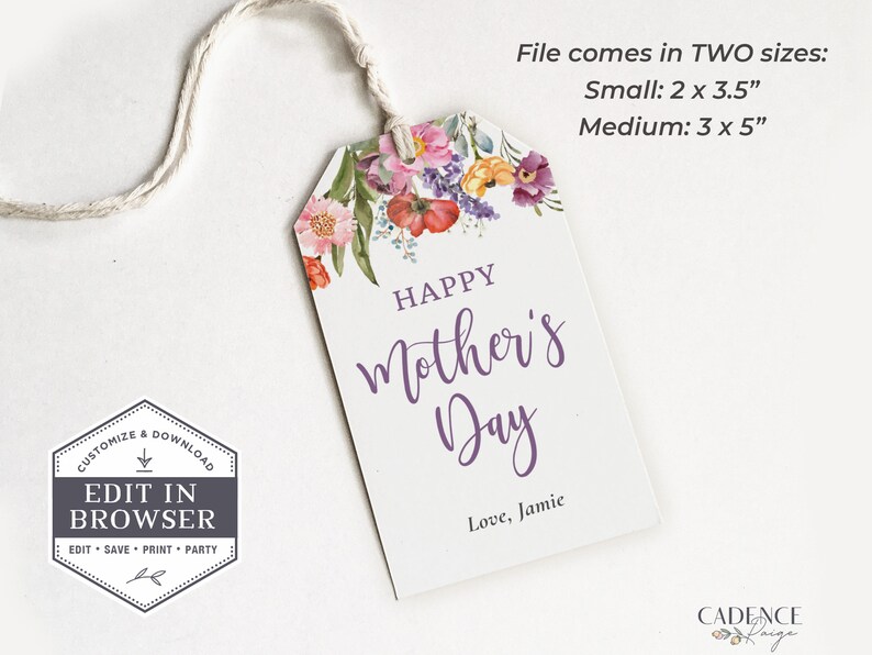 Printable Mother's Day Gift Tags Mother's Day Treat | Etsy