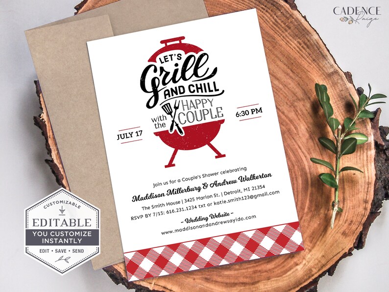 BBQ Wedding Shower Invitation, I Do BBQ Invitation, Grill and Chill ...
