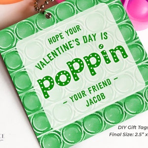 Valentine's Day Pop It Tags PDF Classroom Valentines, Printable PDF Pop ...