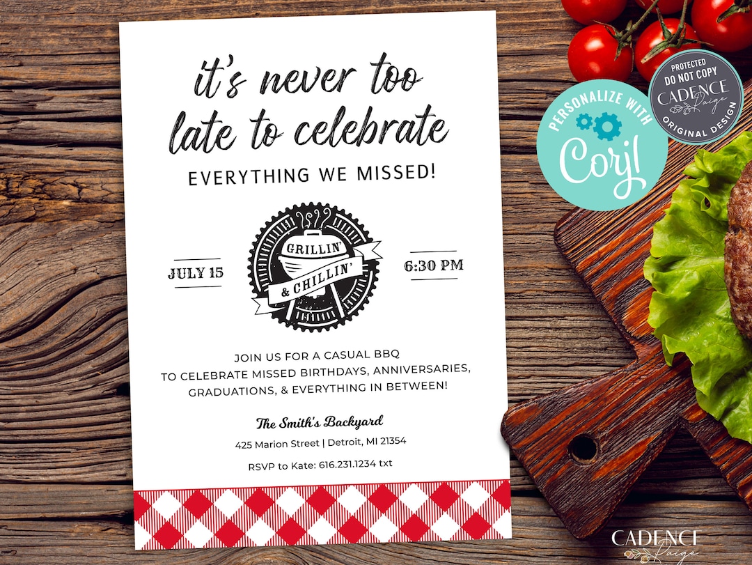 Digital Celebrate Everything Invitation, Summer BBQ for Multiple ...