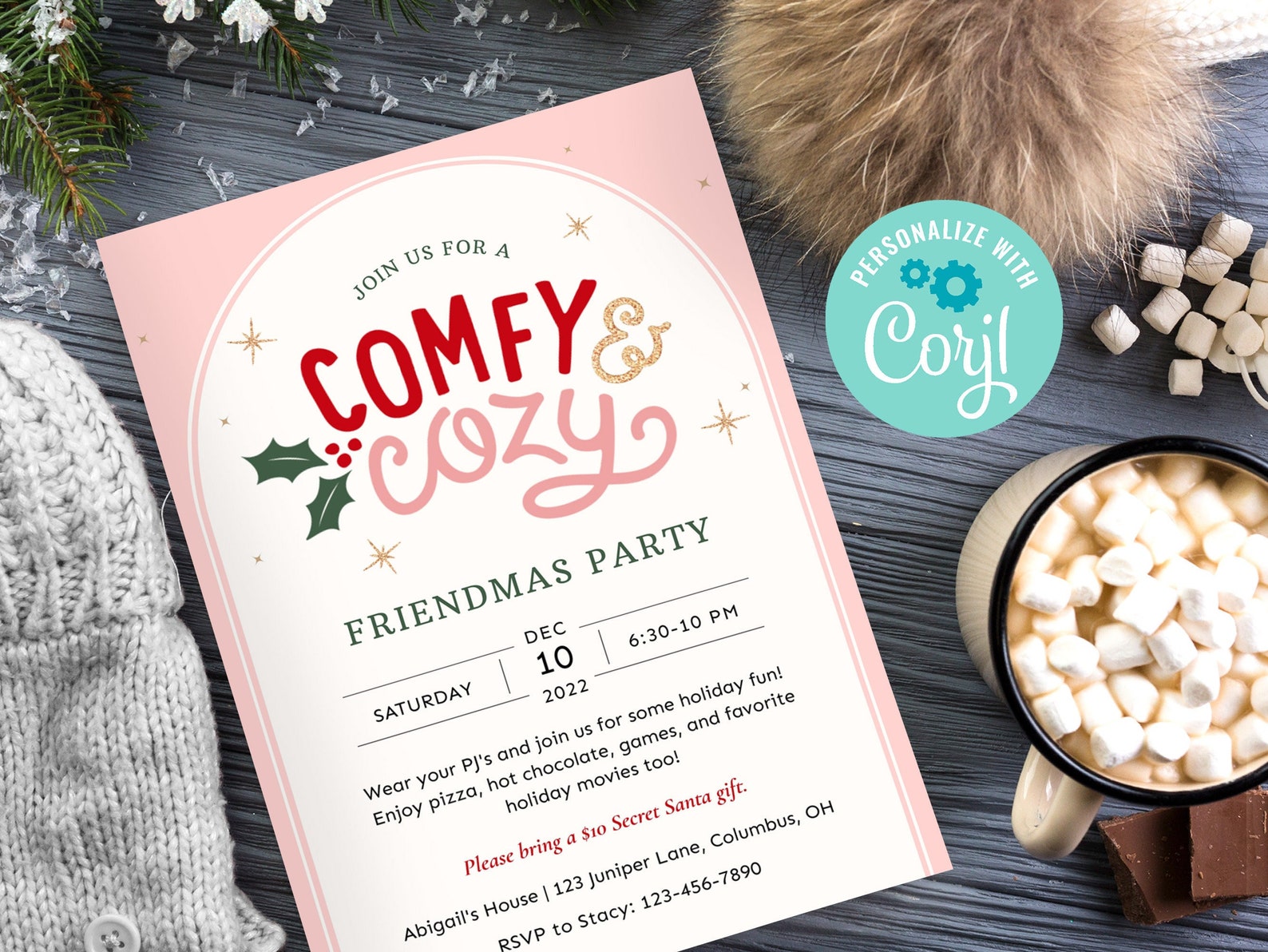 Comfy and Cozy Christmas Party Invitation Christmas PJ Party - Etsy