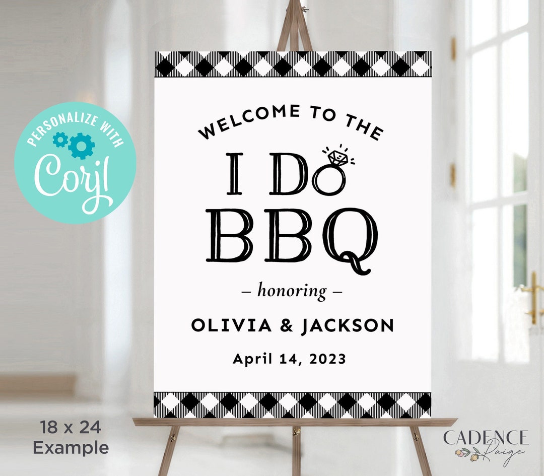 I Do BBQ Welcome Sign, I Do BBQ Rehearsal Dinner Sign, Bbq Welcome ...