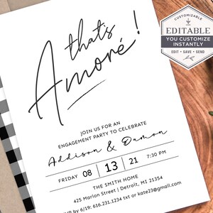 Italian Rehearsal Dinner Invitation Amore Rehearsal Dinner | Etsy