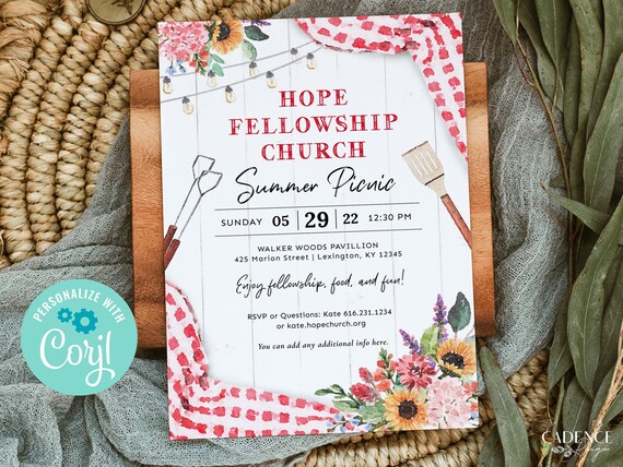 Community Picnic Invitation Neighborhood Picnic Invitation - Etsy