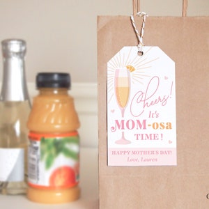 Mimosa Mother's Day Gift Tag, Mom-osa Gift Tag for Mom Friends, Fun ...