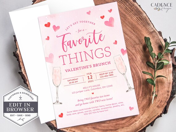 Valentines Day Brunch Invitation Favorite Things Brunch - Etsy