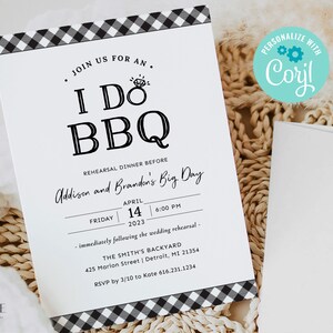 I Do BBQ Invitation, I Do BBQ Rehearsal Dinner Invitation, Backyard BBQ ...