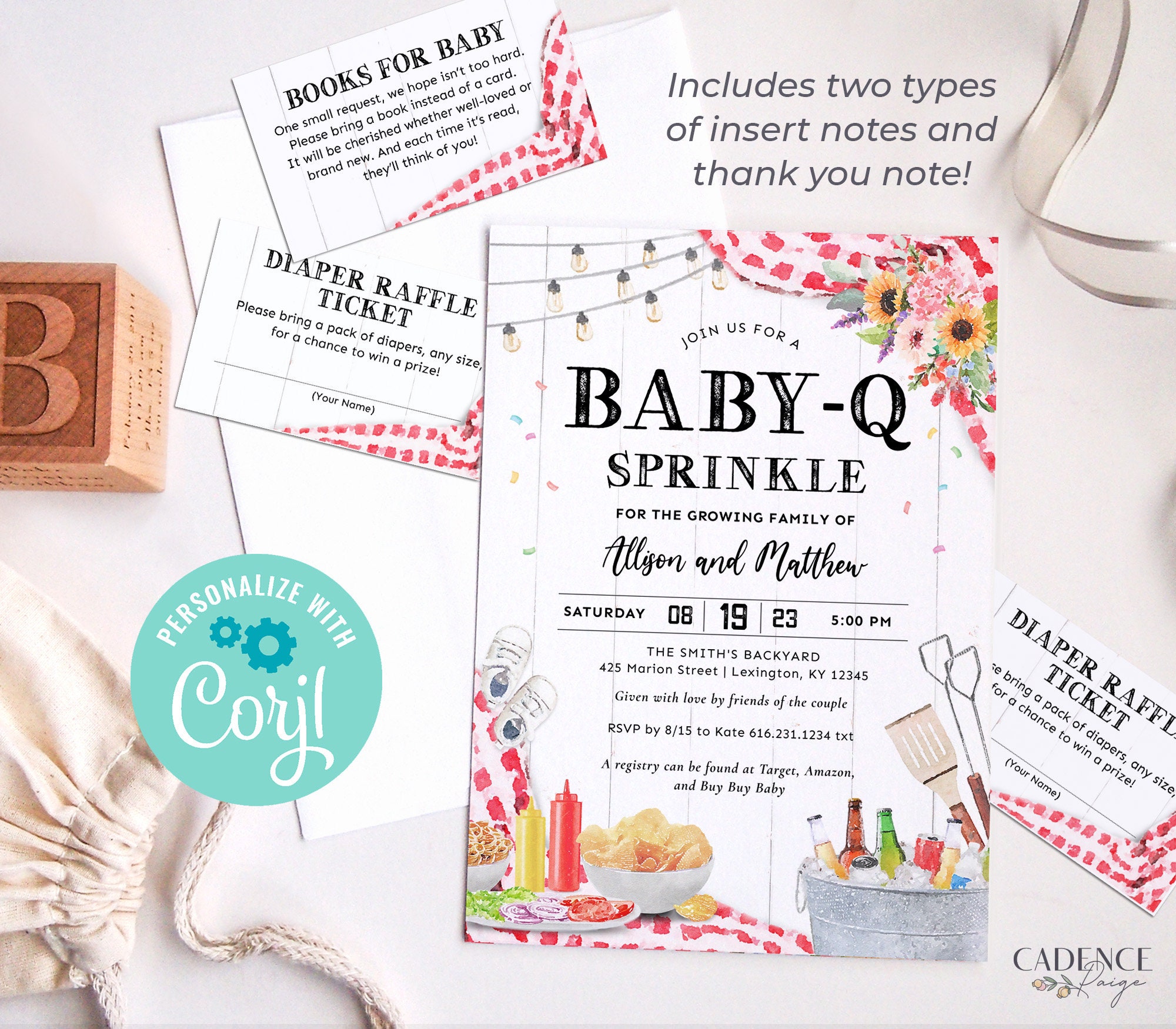 Baby-q Sprinkle Invitation, BBQ Baby Sprinkle Invitation, Coed Baby ...