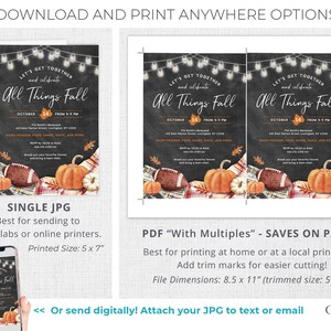 Fall Party Invitation, Football Fall Block Party Invitation ...
