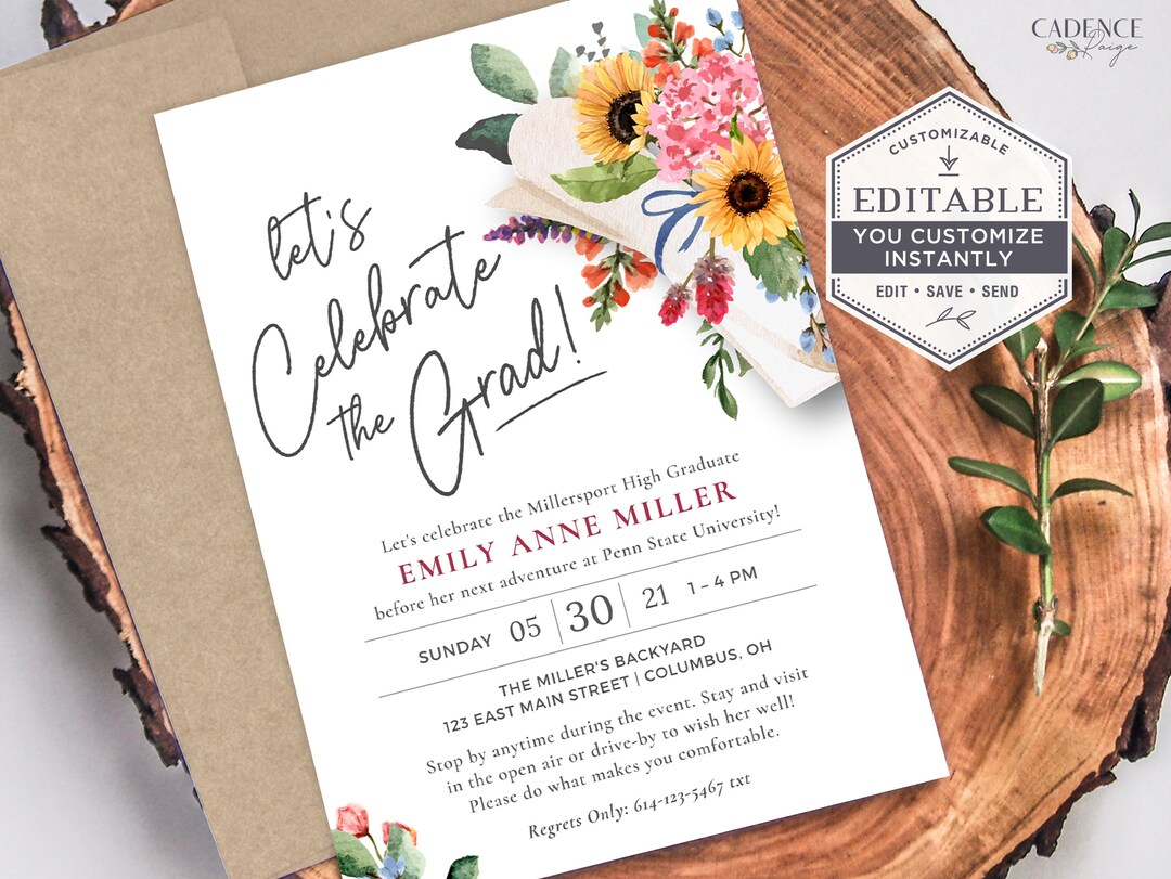 Graduation Party Dinner Invitation, Digital Graduation Party Invitation ...