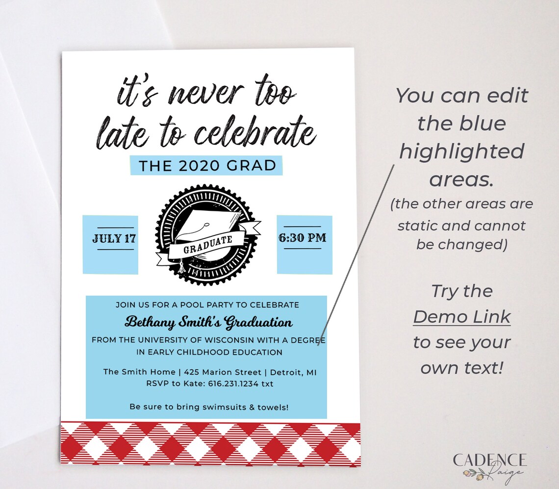 Belated Graduation Party Never Too Late to Celebrate the - Etsy