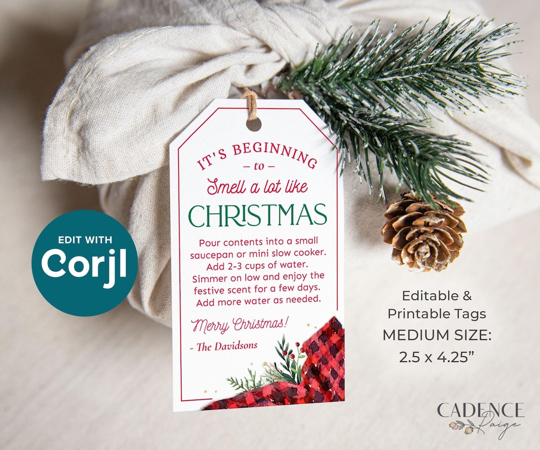 Printable Christmas Potpourri Gift Tags, Simmering Potpourri Tag, Its ...