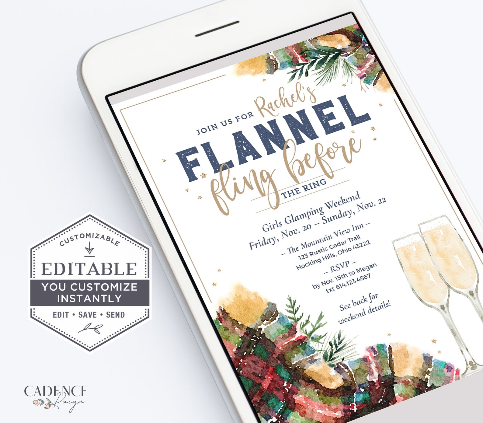 Flannel Fling Bachelorette Party Invite Winter Bachelorette | Etsy