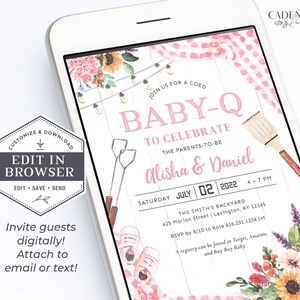 Pink Baby-q Shower Invitation BBQ Baby Girl Shower - Etsy