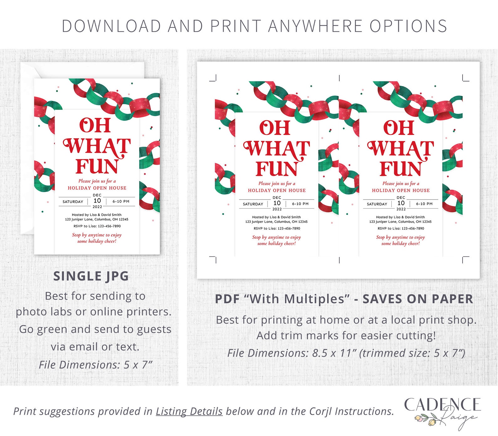 Oh What Fun Holiday Party Invitation Christmas Open House - Etsy