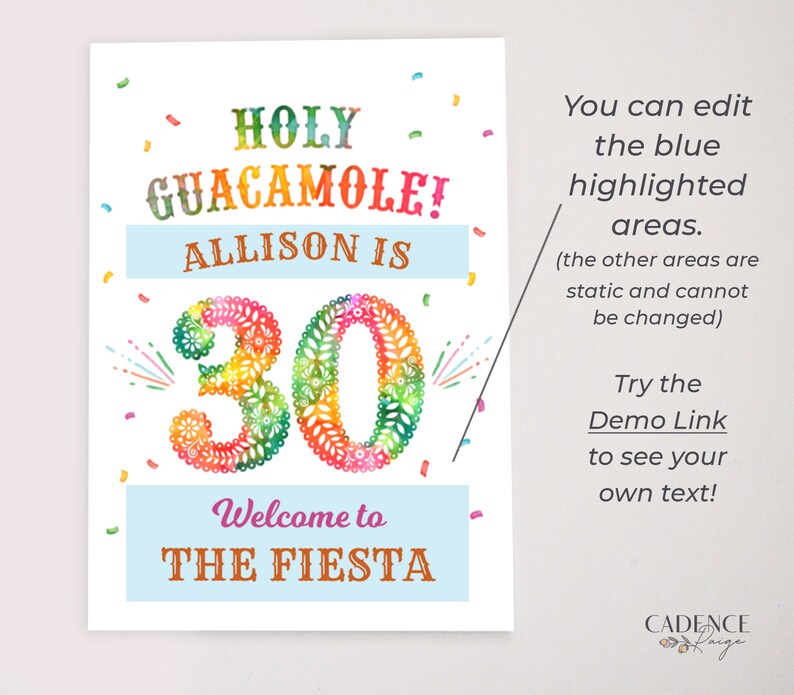 30th Birthday Sign, 30th Birthday Welcome Sign, Holy Guacamole Sign ...