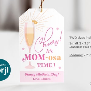 Mimosa Mother's Day Gift Tag, Mom-osa Gift Tag for Mother's Day, Gift ...