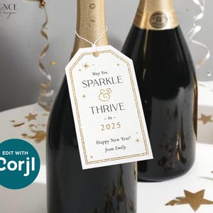 Happy New Year Gift Tag 2025, Printable New Years Tag, Editable New ...