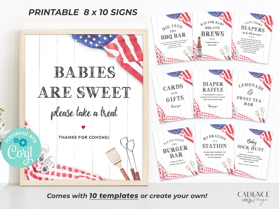 Red White and Due Baby Shower Signs, Babyq Shower Signs, 8 X 10 ...