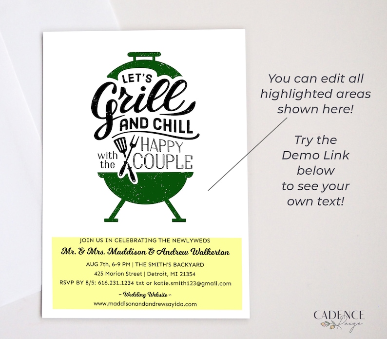 Backyard Wedding Reception Invitation I Do BBQ Invitation - Etsy