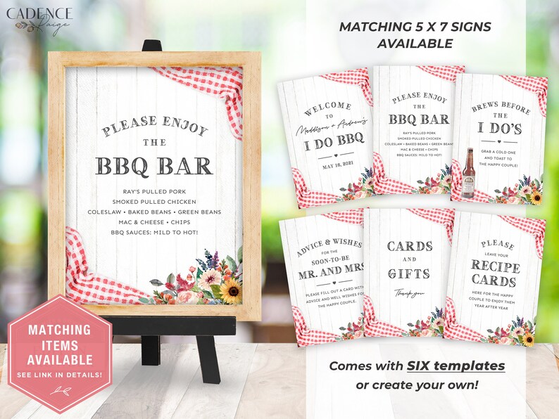 BBQ Recipe Cards I Do BBQ Recipe Cards Matching Recipe | Etsy