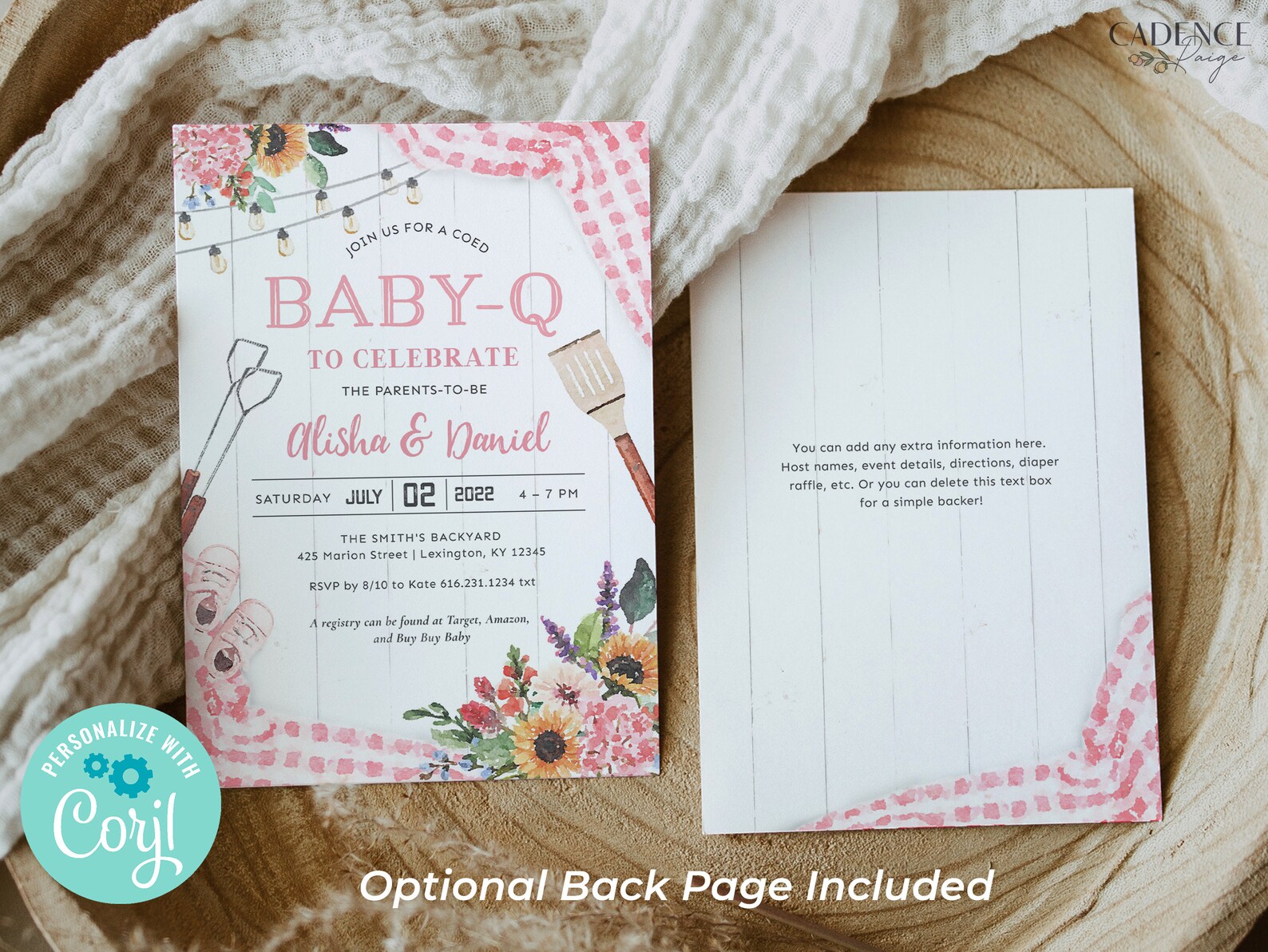 Pink Baby-q Shower Invitation BBQ Baby Girl Shower - Etsy