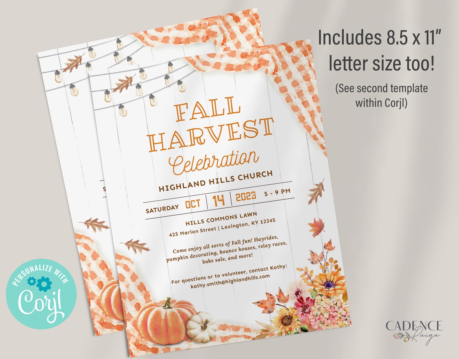 Fall Harvest Celebration Invitation, Fall Fest Flyer, Pumpkin Fest ...