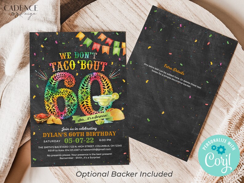 Surprise 60th Birthday Party Invitation 60th Fiesta Invite - Etsy