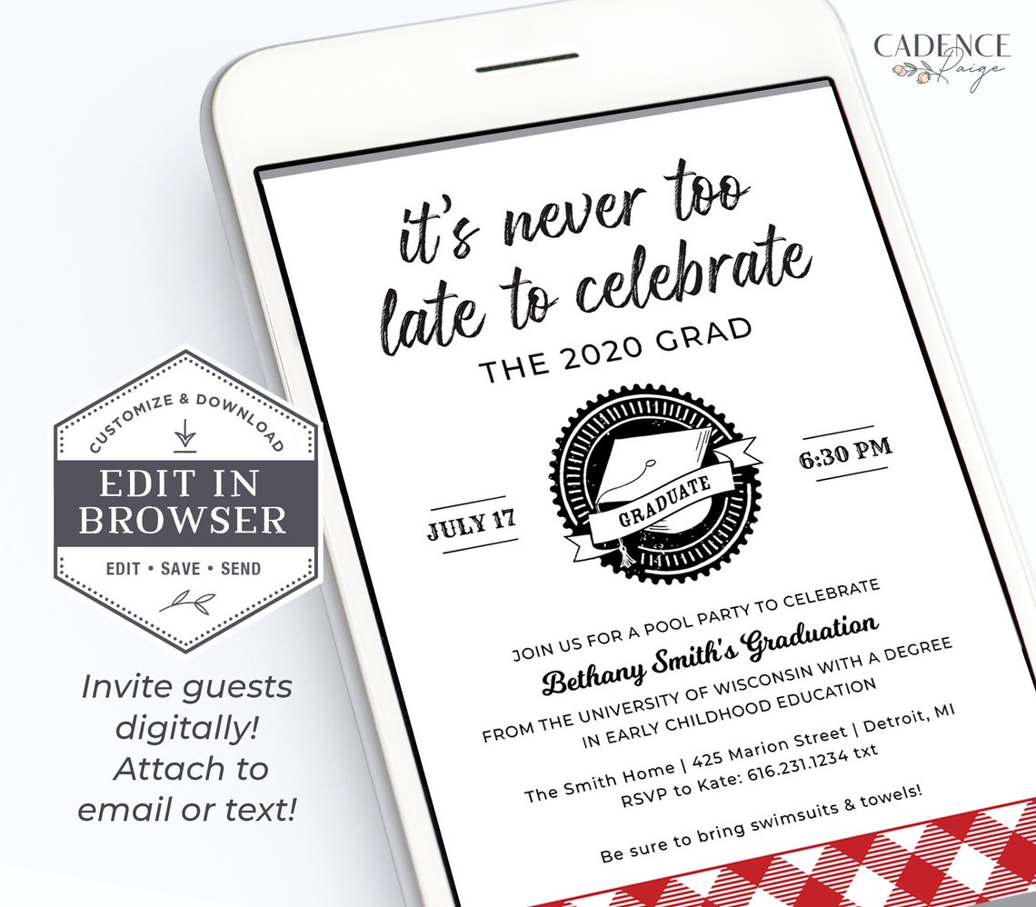 Belated Graduation Party Never Too Late to Celebrate the - Etsy