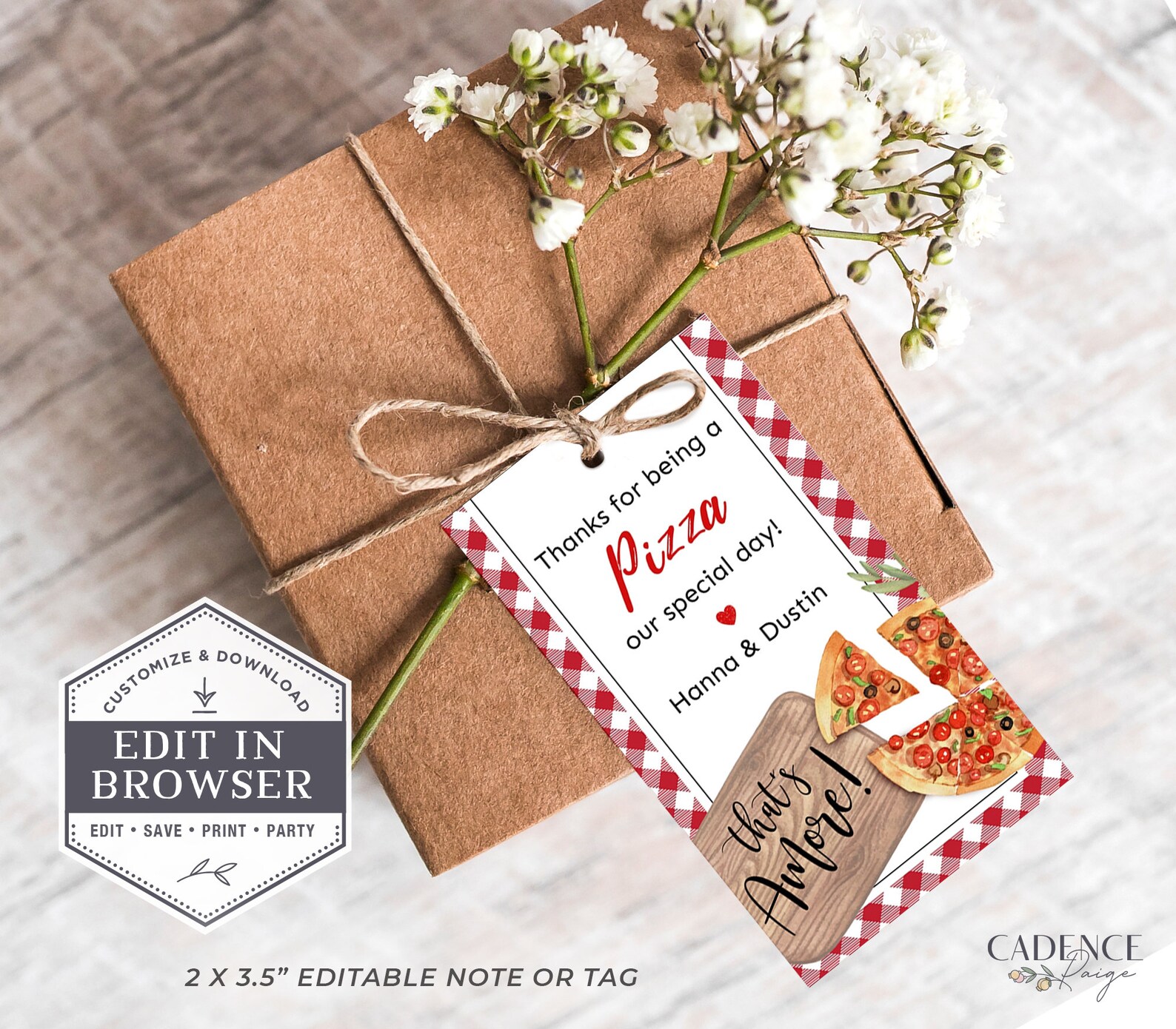 Pizza Favor Tags, Pizza Gift Tags, Printable Pizza Favors, Italian ...