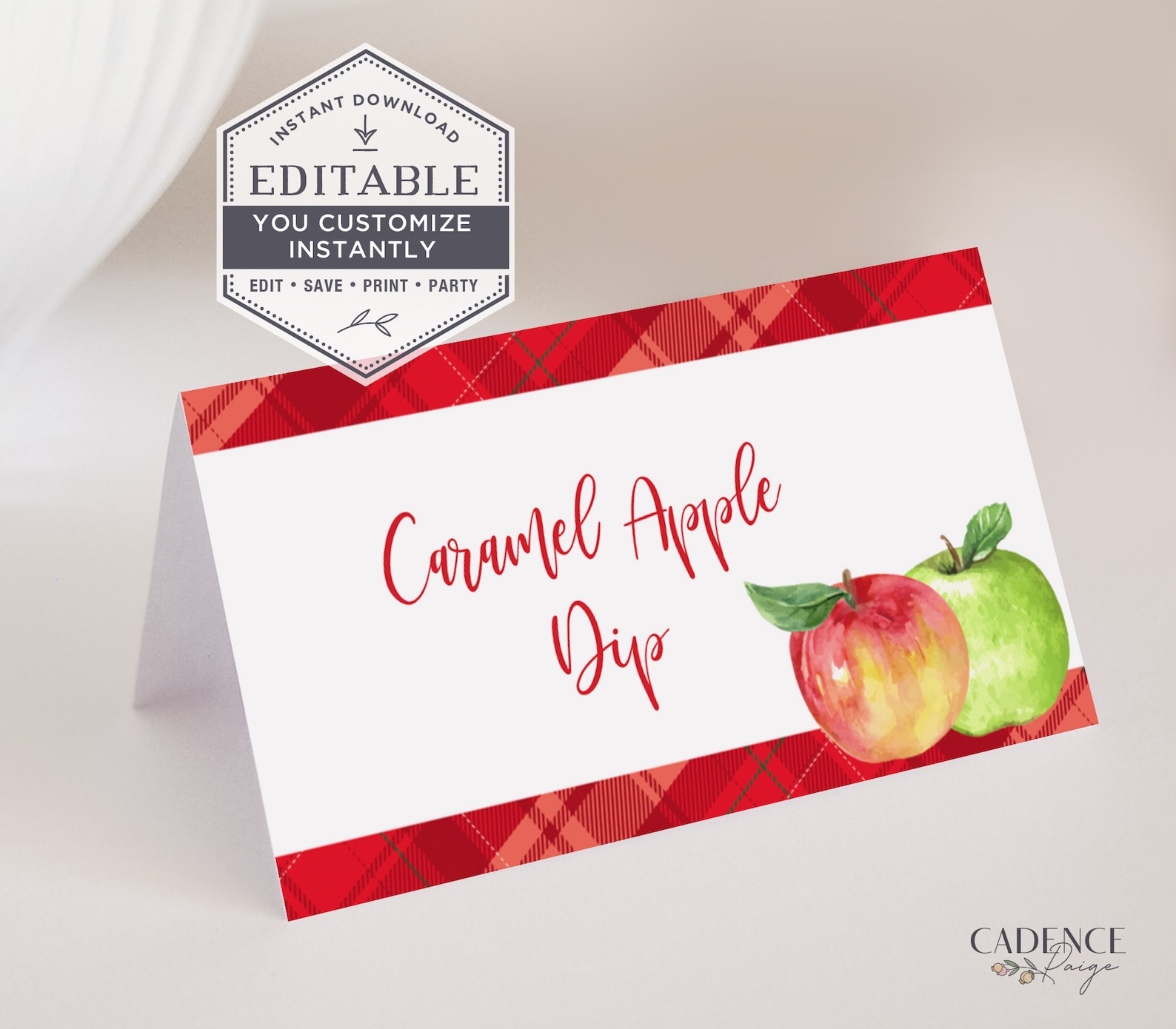 Apple Party Food Signs Apple Theme Place Cards Apple 1st | Etsy