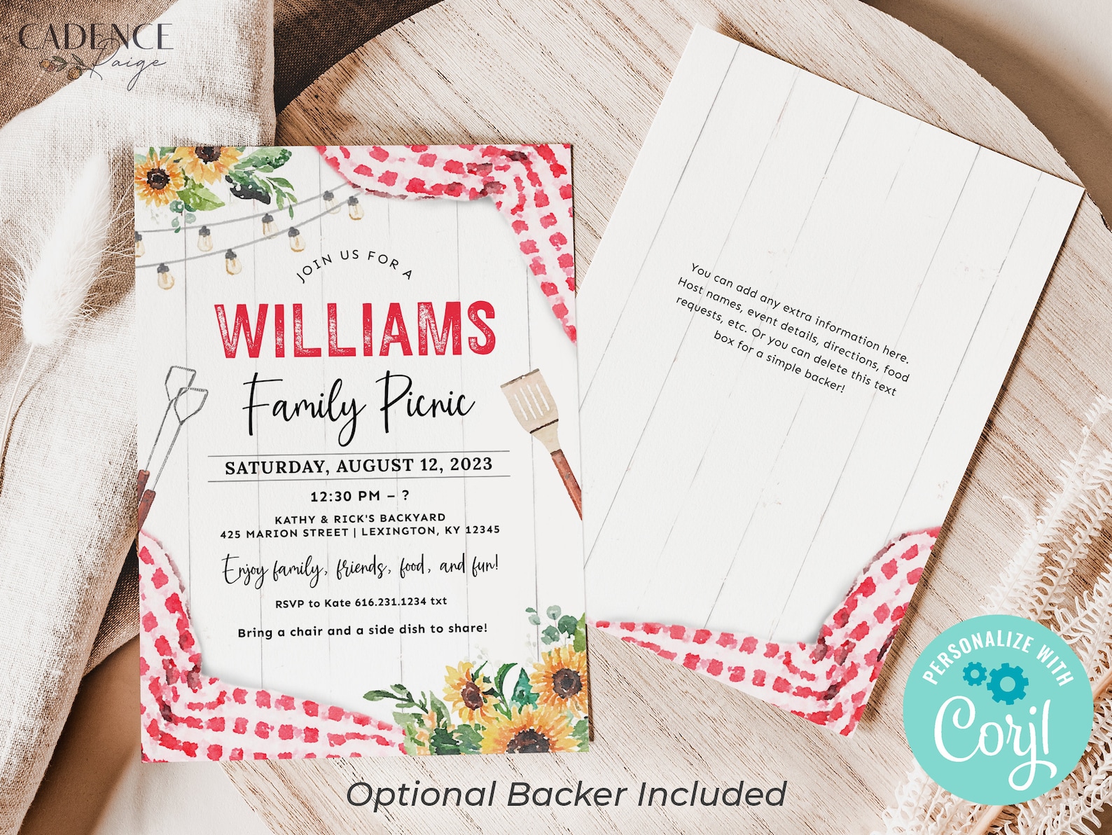 Family Reunion Invitation, Summer Picnic Invite, Family Cookout Invite ...