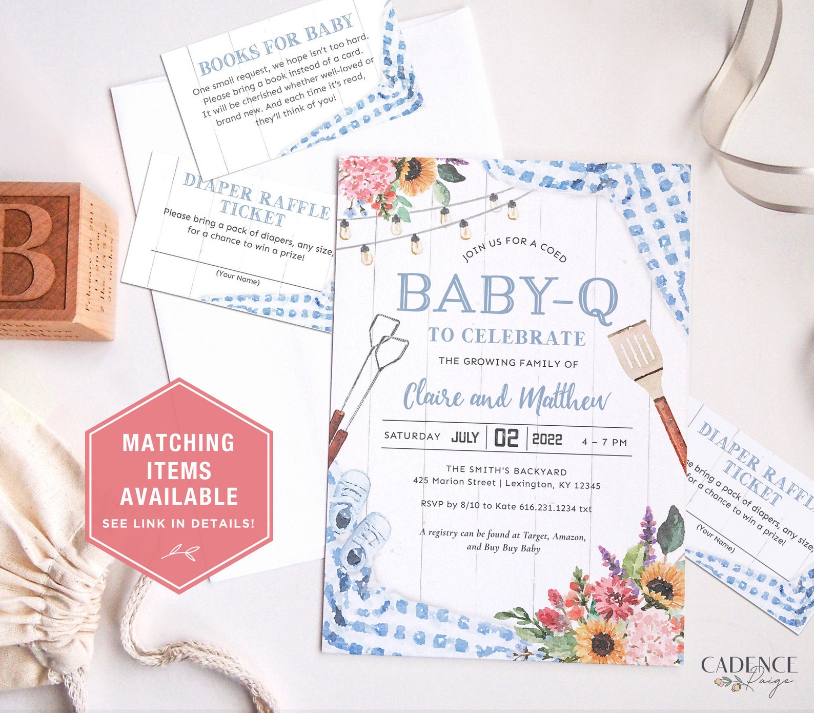 Light Blue BABY-Q Shower Signs 5 X 7, Baby Blue BBQ Food Signs, Baby-q ...