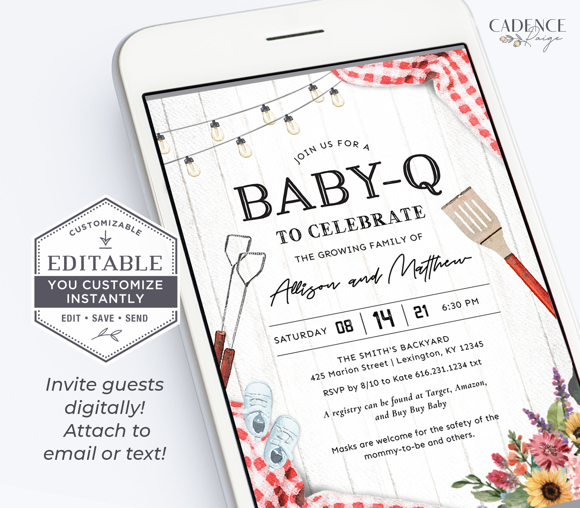 Baby-Q Shower Invitation BBQ Baby Shower Invitation Baby Boy | Etsy