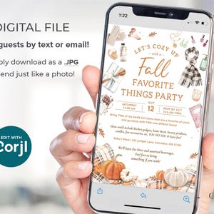 Fall Favorite Things Party Invitation for Fall Gift Exchange Party Cozy ...