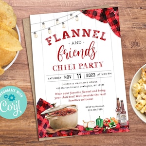 Chili Cook off Invitation, Chili Party, Chili Potluck Party Invitation ...