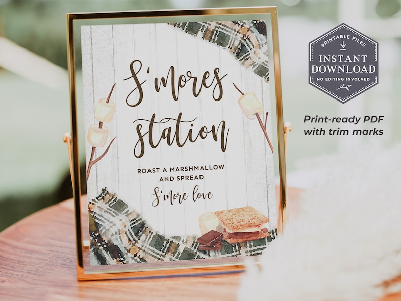 8 X 10 S'mores Sign S'mores Station Sign Smores Bar - Etsy