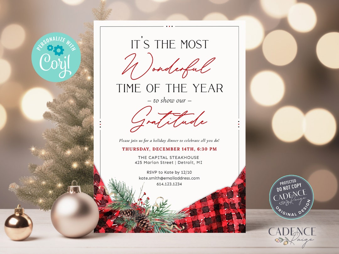 Company Holiday Party Invitation Client Appreciation Invite - Etsy