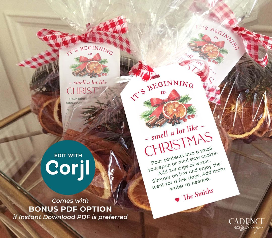Editable Stovetop Potpourri Gift Tags, Christmas Potpourri Scent Tag ...