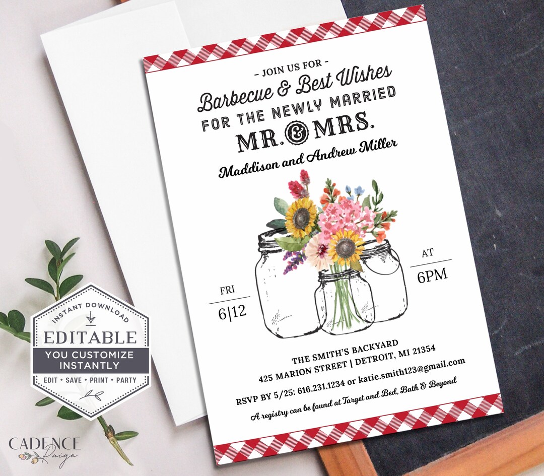 BBQ Wedding Reception, I Do BBQ Invite, BBQ Couples Shower, Southern ...