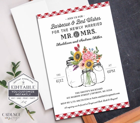 BBQ Wedding Reception I Do BBQ Invite BBQ Couples Shower | Etsy